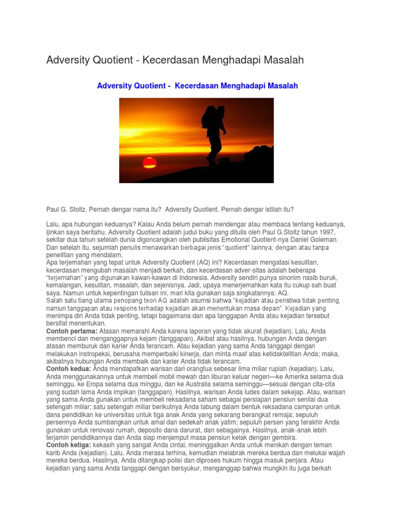 Adversity Quotient | PDF