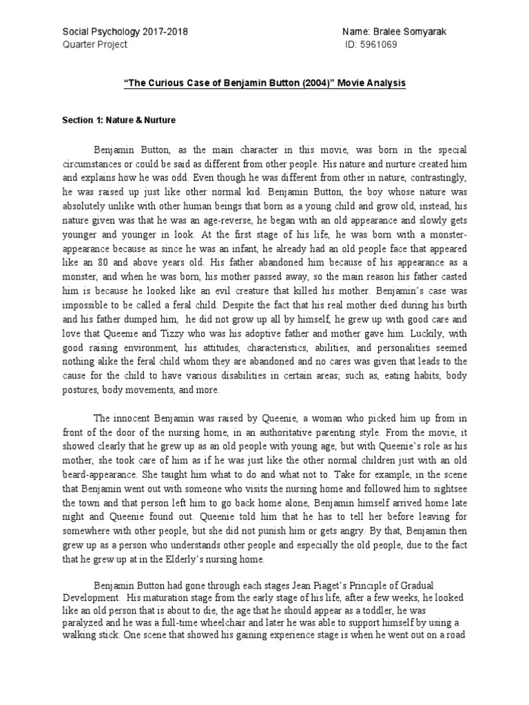 Movie Analysis Psychology Final | PDF | Mother | Father