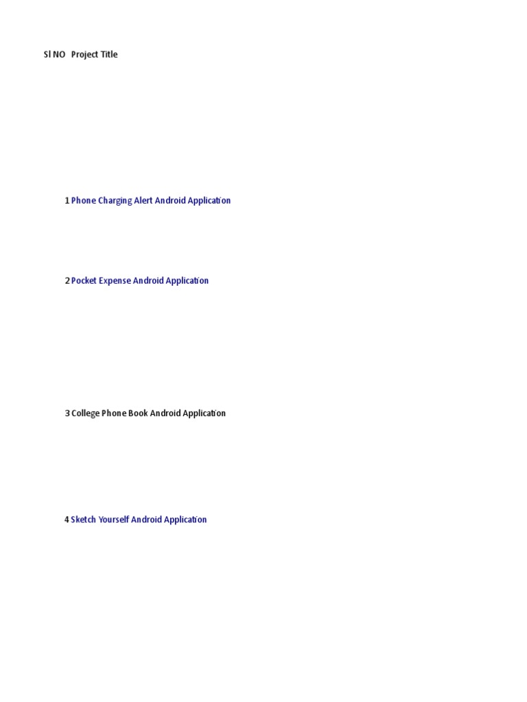 Android BCA Projects List | PDF | Android (Operating System) | Mobile ...