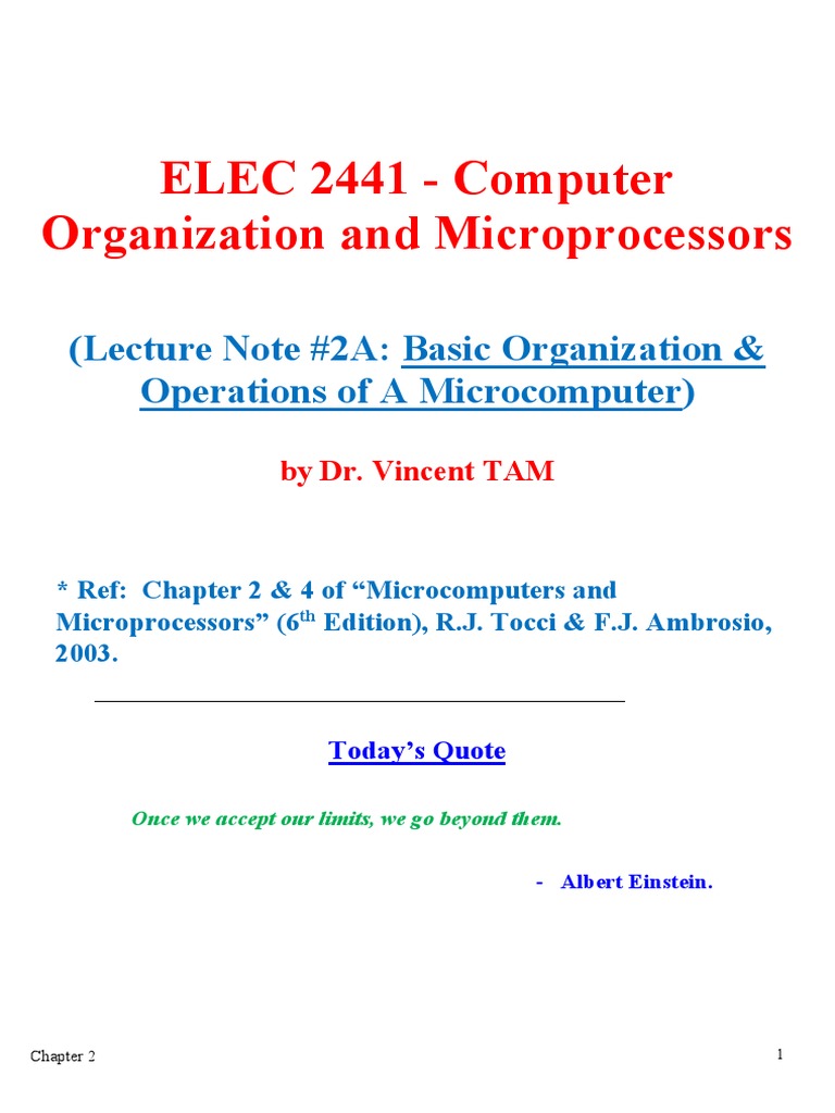 ELEC 2441 - Computer Organization and Microprocessors | PDF | Central Processing Unit | Computer ...