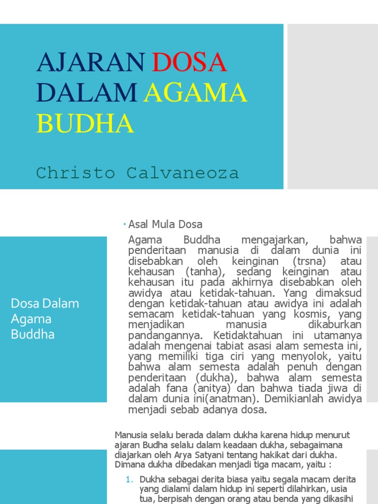 Dosa dalam Ajaran Agama Buddha | PDF | Filsafat | Agama & Spiritualitas