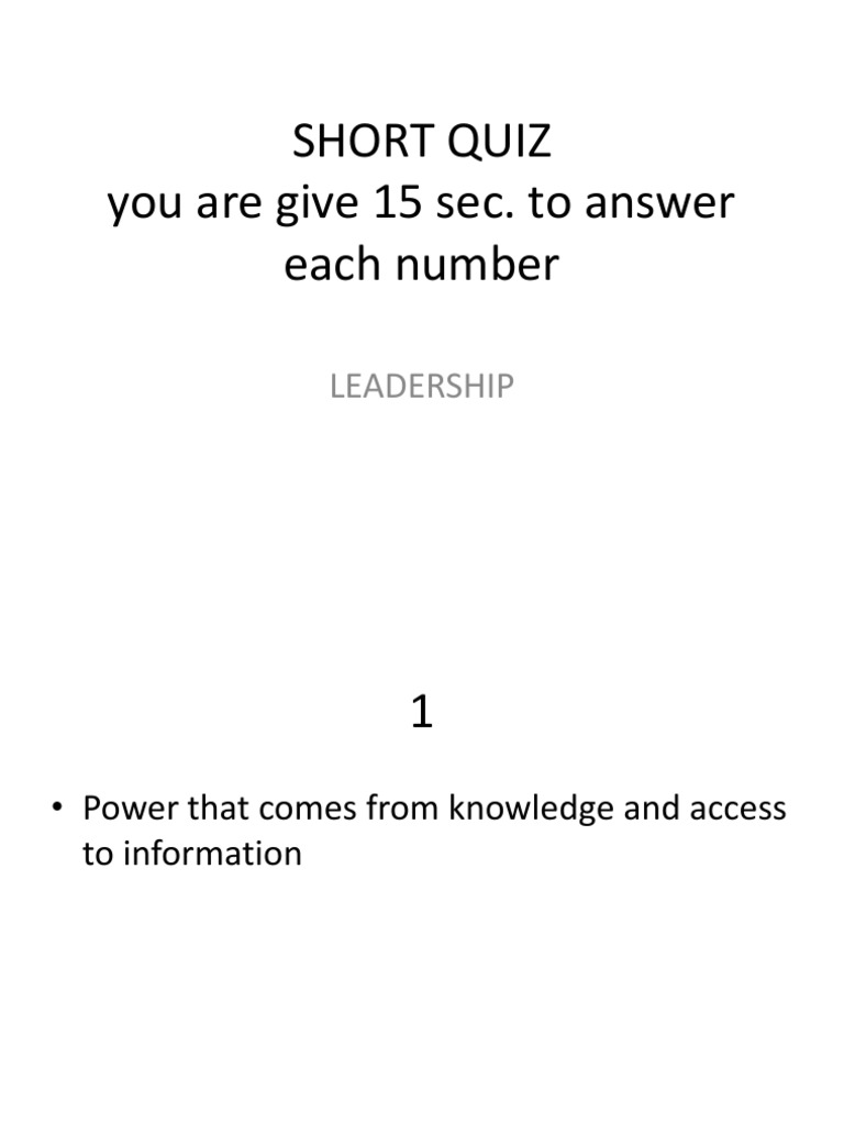Leadership Power and Theory Quiz | PDF | Leadership | Neuroscience