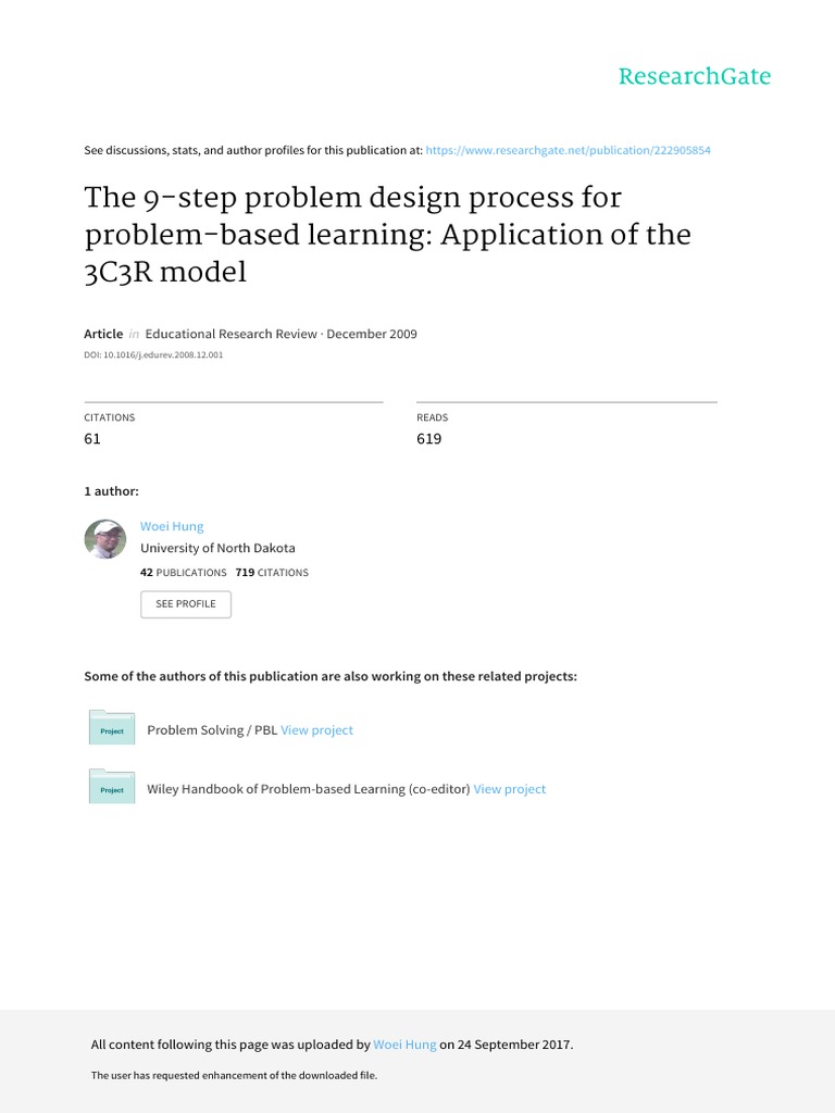 The 9-Step Problem Design Process For Problem-Base PDF | PDF | Instructional Design ...
