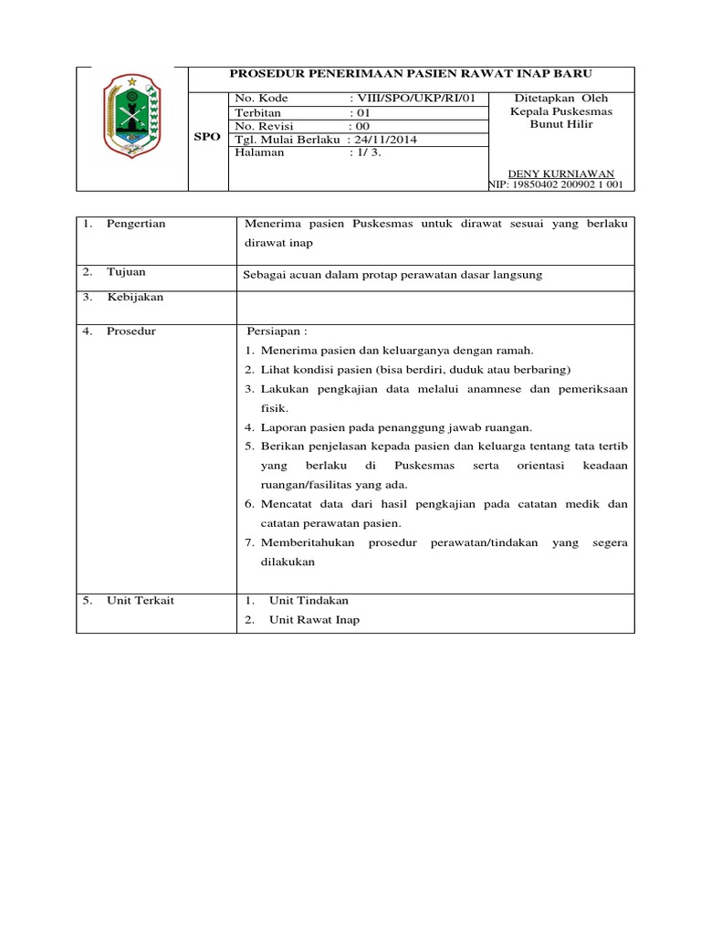 SOP Ranap | PDF | Pengembangan Diri | Kesehatan Holistik