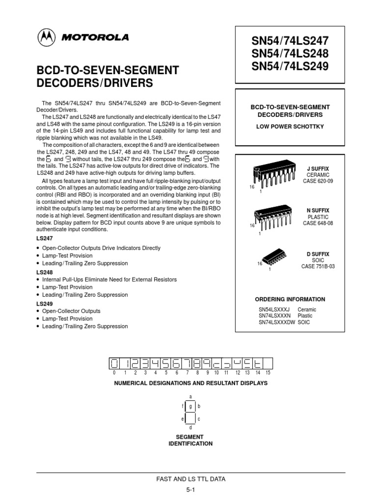 SN 74247 | PDF | Electrical Circuits | Electronic Circuits