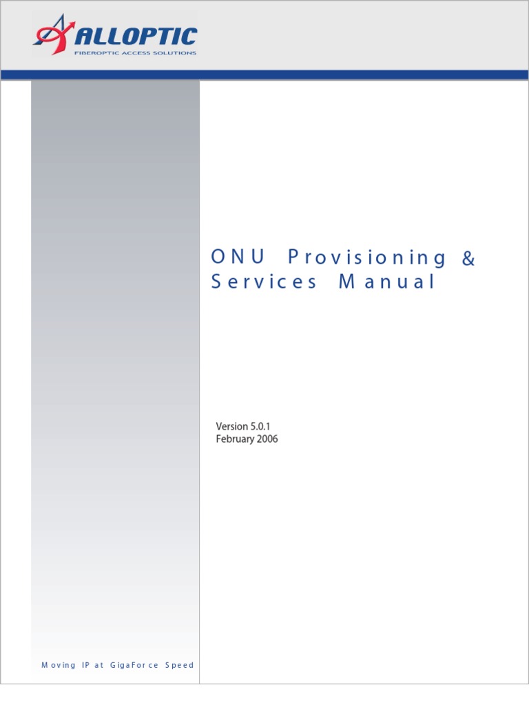 ONU Provisioning and Services Manual v5.0.1 | PDF | Ip Address | Fiber ...