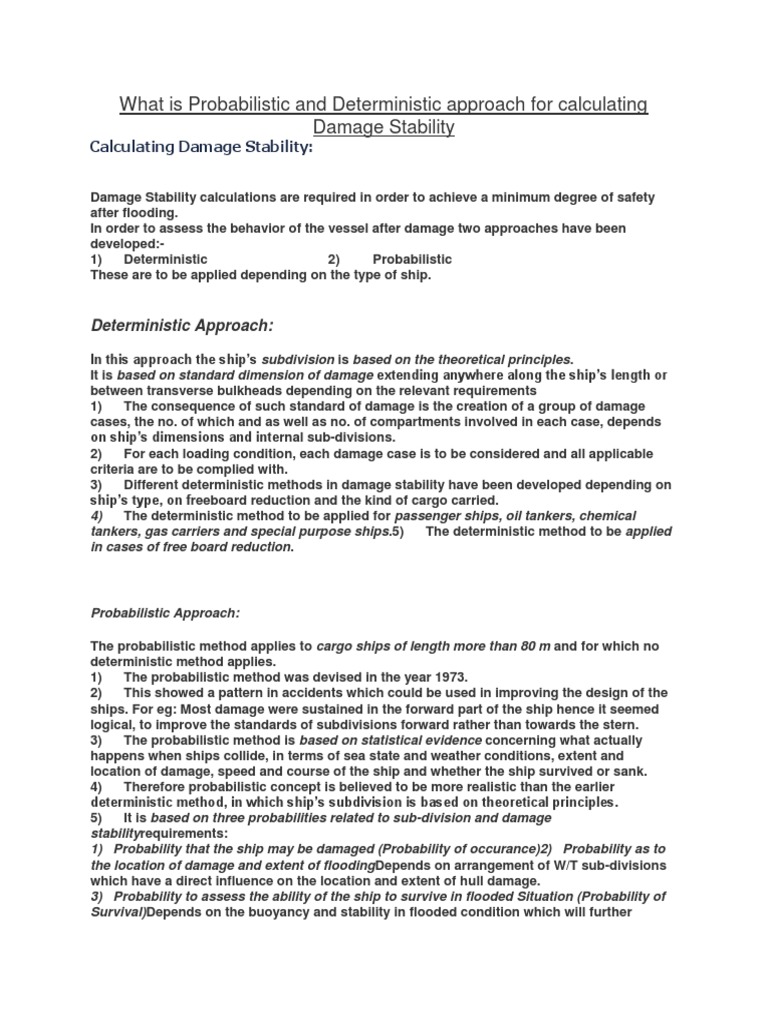 What Is Probabilistic and Deterministic Approach For Calculating Damage ...