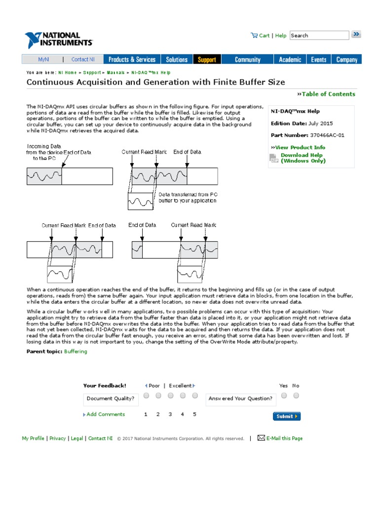 Continuous Acquisition and Generation With Finite Buffer Size - NI-DAQ™mx Help - National ...