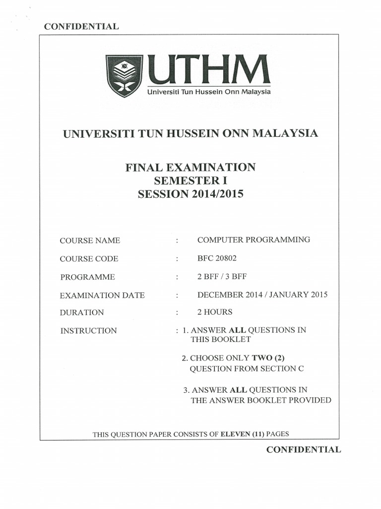 BFC20802 Sem11415 | PDF