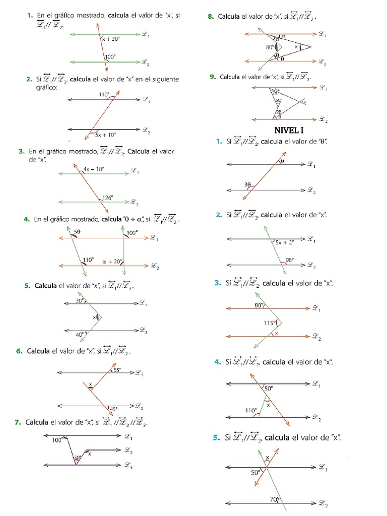 Rectas Paralelas Cortadas Por Una Secante 3° Sec 2017 | PDF