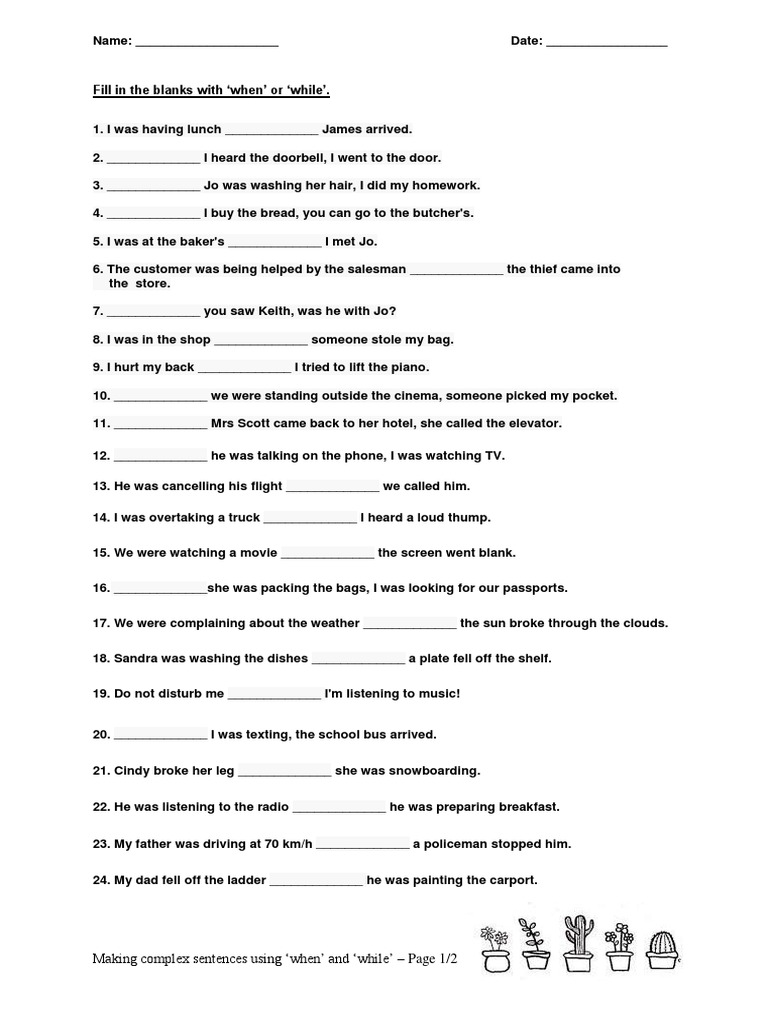 When Vs While | PDF | Language Mechanics | Grammar