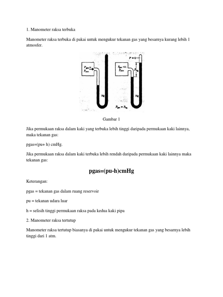 Manometer Raksa: Tipe & Fungsi | PDF