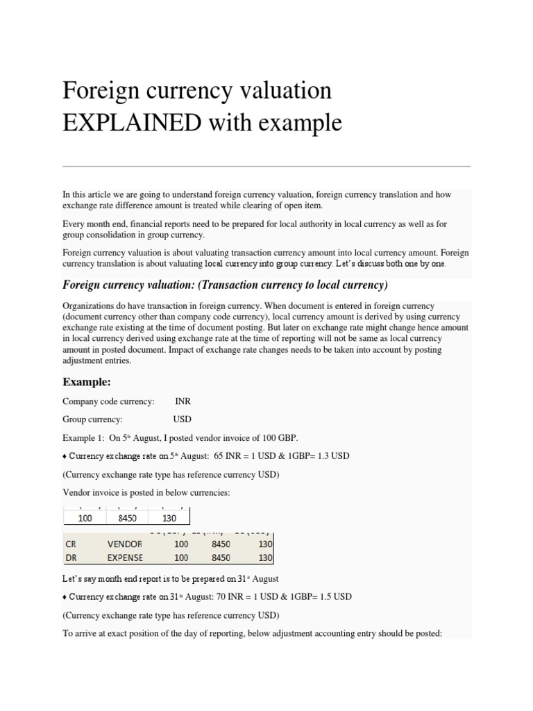 Understanding Foreign Currency Valuation, Translation, and Realized ...