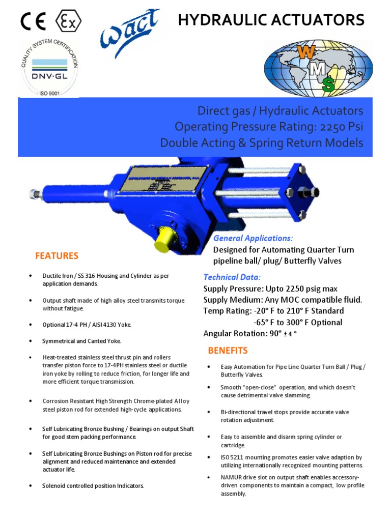 WACT Hydraulic Actuators | PDF | Valve | Piston
