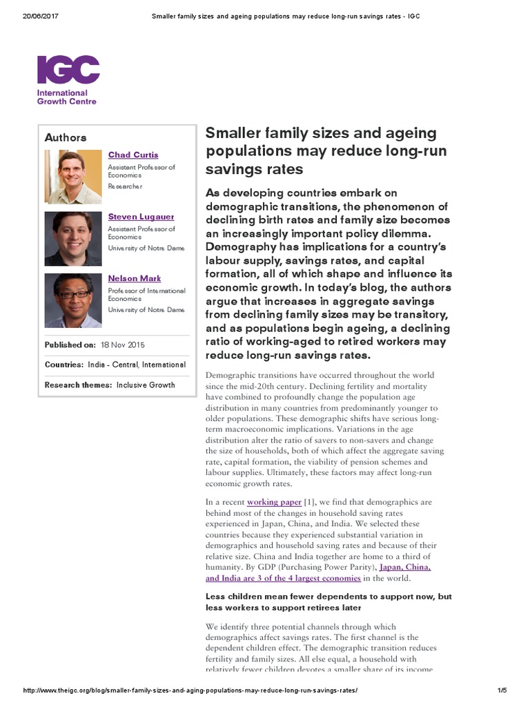 How Demographic Shifts Towards Smaller Families and Ageing Populations ...