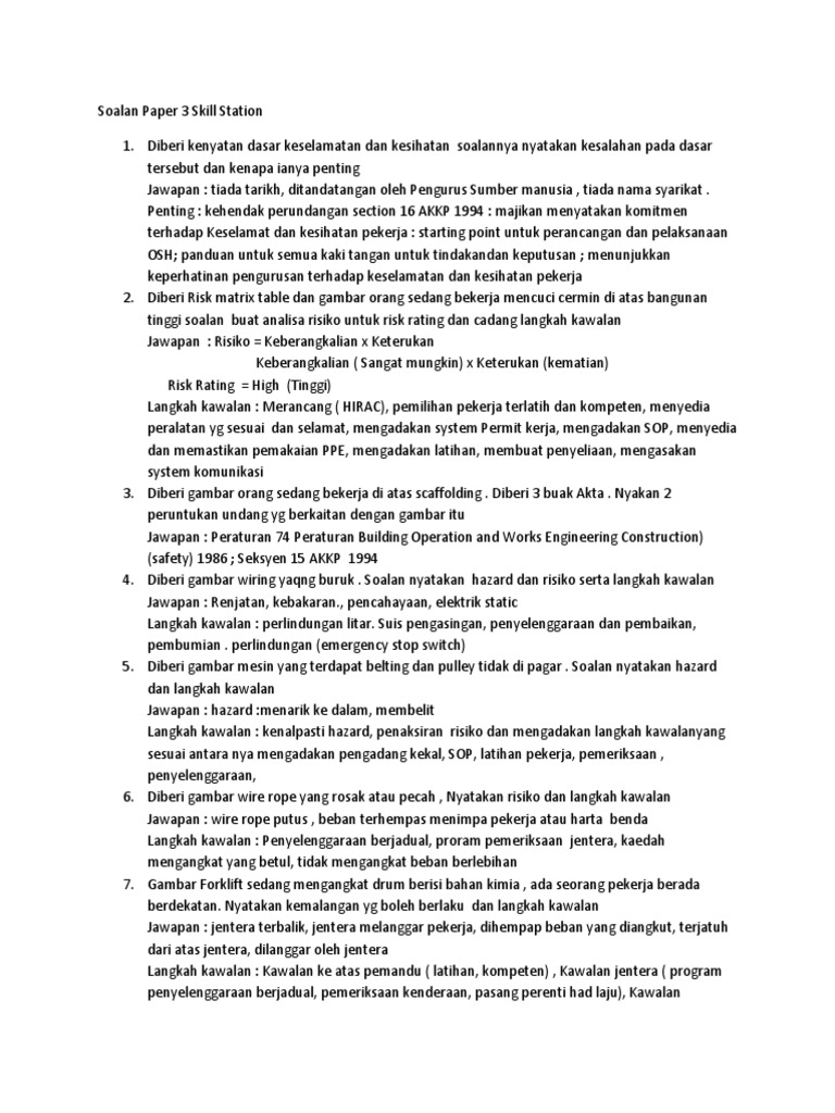 Soalan Paper 3 Skill Station | PDF
