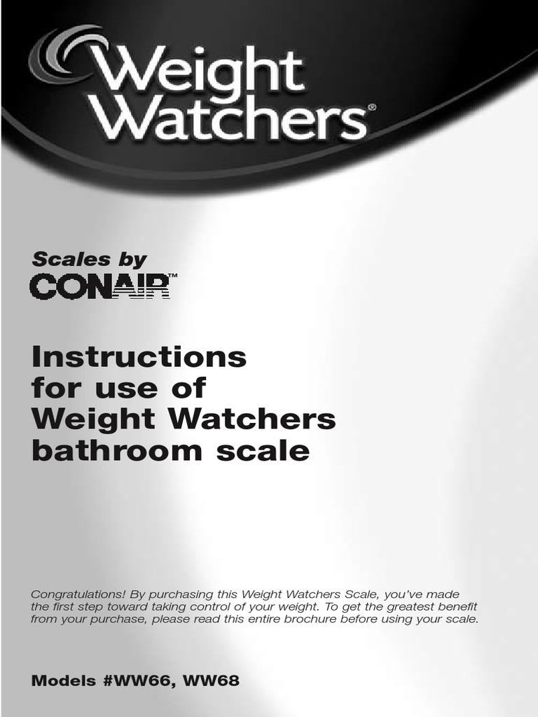 Instructions For Use of Weight Watchers Bathroom Scale: Scales by | PDF ...