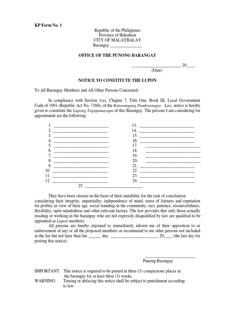 KP FORM 1 | Public Law | Virtue