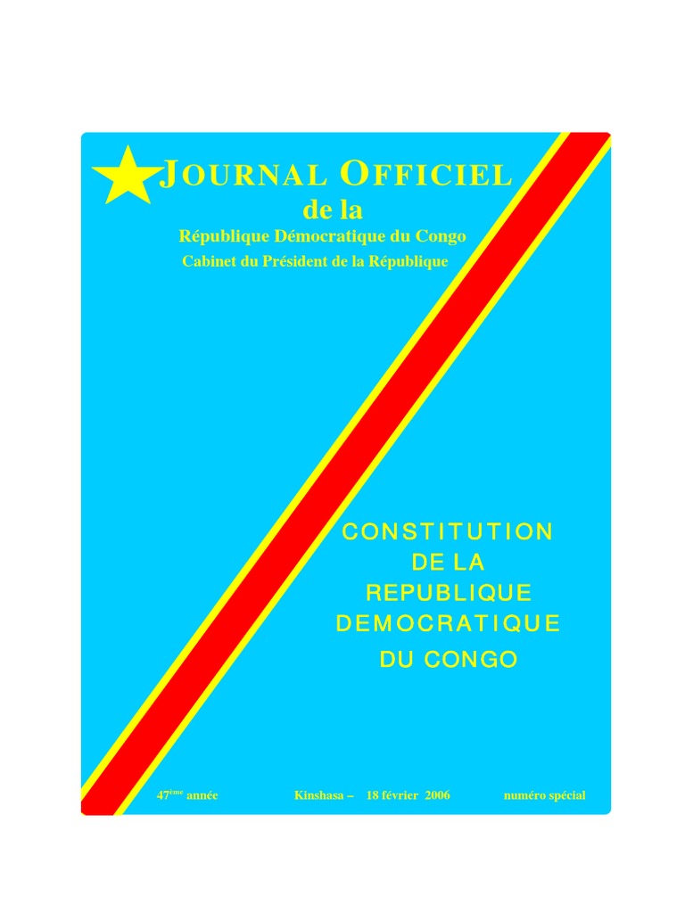 Constitution de La RDC PDF | PDF | Droit statutaire | État