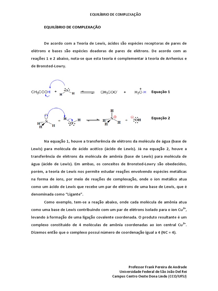 Equilibrio de Complexacao - Frank | PDF | Composto de coordenação ...