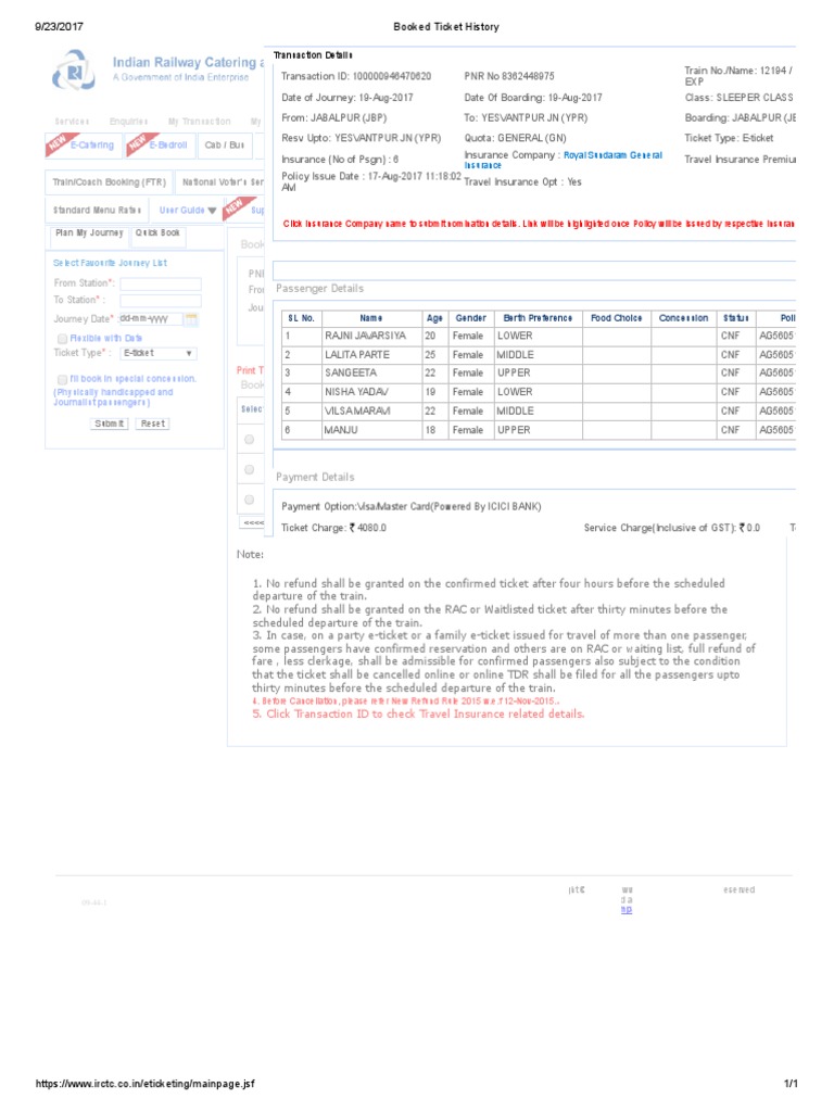 5 Booked Ticket History | PDF | Ticket (Admission) | Service Industries