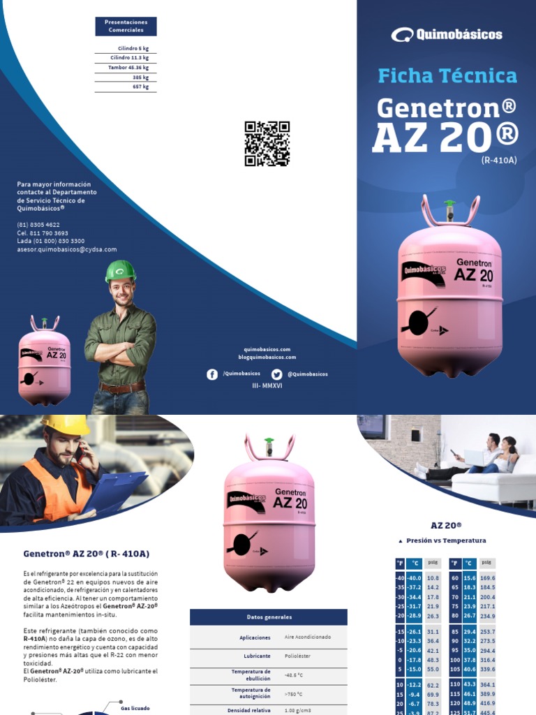 Ficha Tecnica AZ 20 - R-410A | PDF | Ingeniería de Procesos Químicos ...