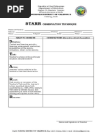 STAR Observation Technique Template | PDF | Teachers | Classroom