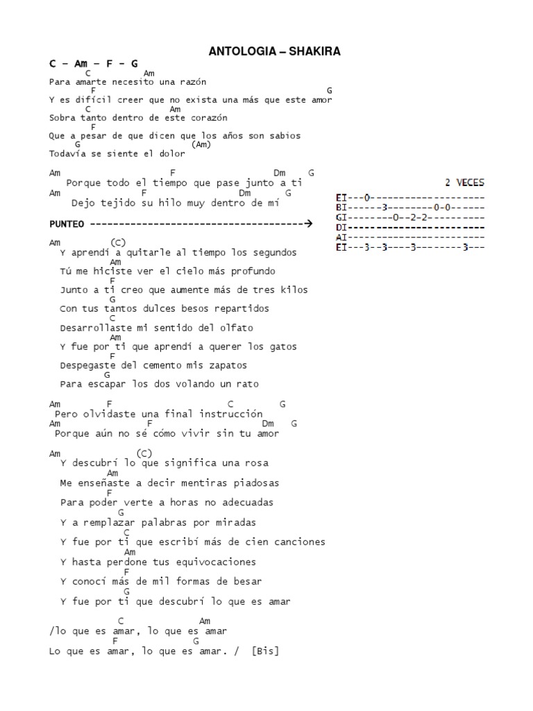 ANTOLOGIA Acordes | PDF