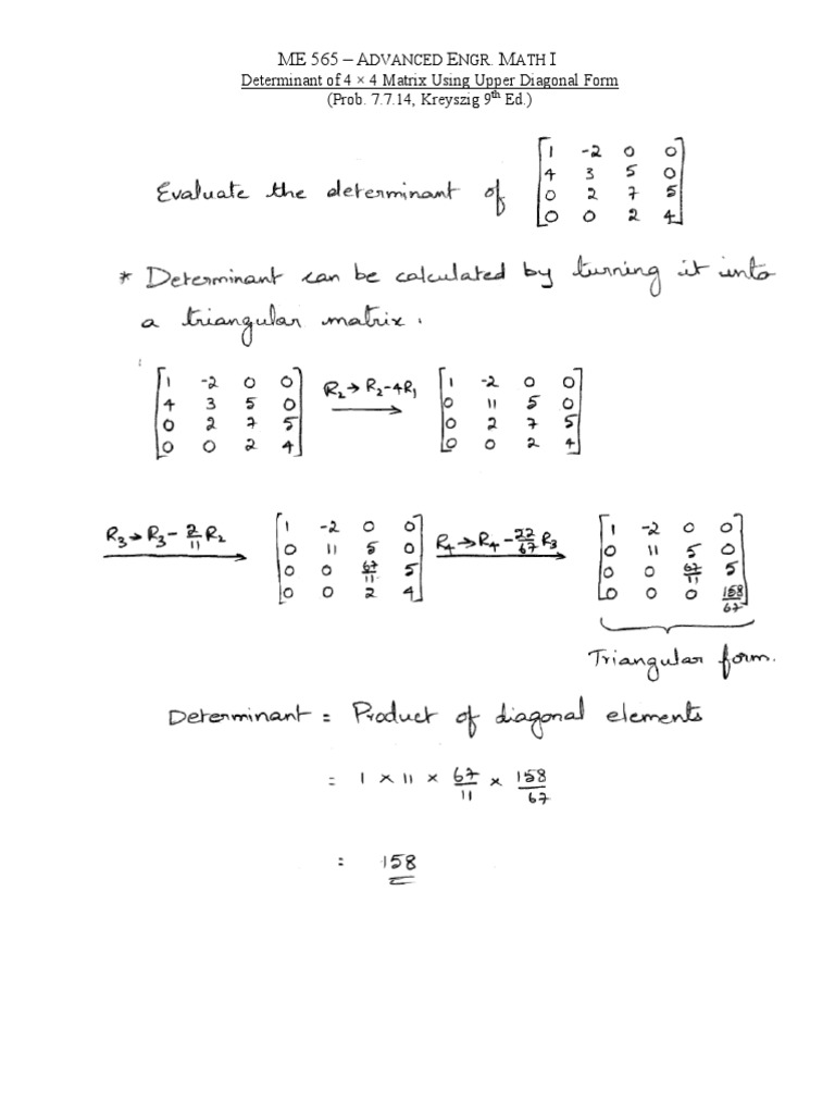 03 - Lec04 - Ch07 Determinant 4x4 Ex1 | PDF