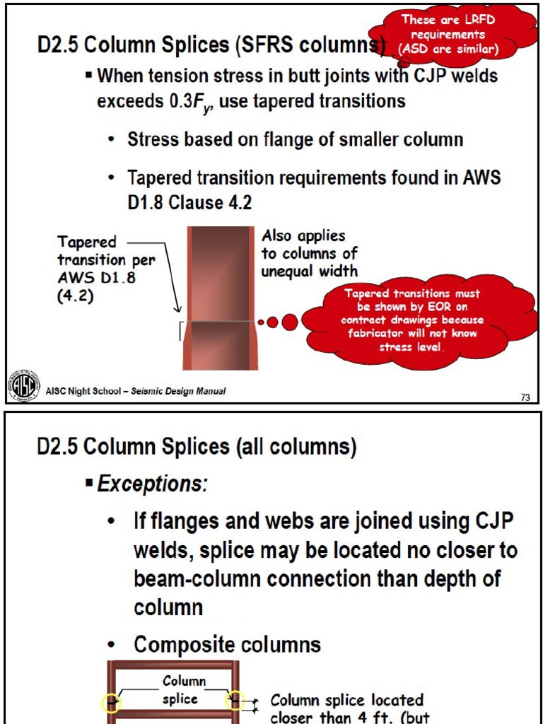 AISC Column Splices D2P5 PDF | PDF