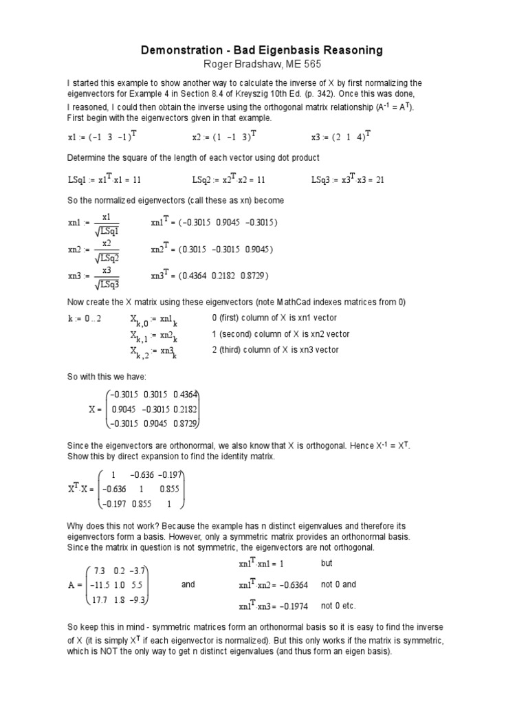 07 - Lec05 - Ch08 Bad Diagonalization Sect 8.4 Ex. 4 | PDF | Eigenvalues And Eigenvectors ...