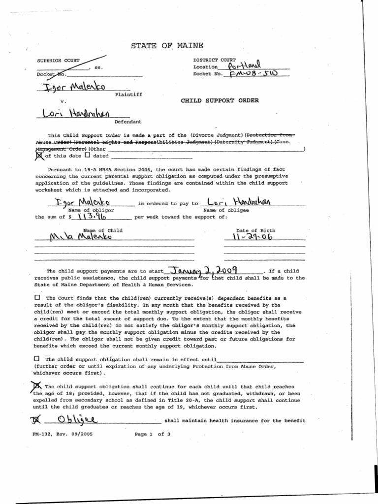 Maine Child Support Order Guidelines | PDF | Child Support | Public Law