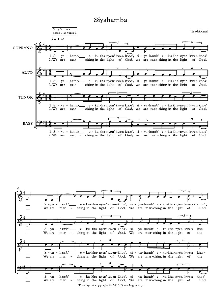 siyahamba (1) | Vocal Music | Choral Music | Free 30-day Trial | Scribd