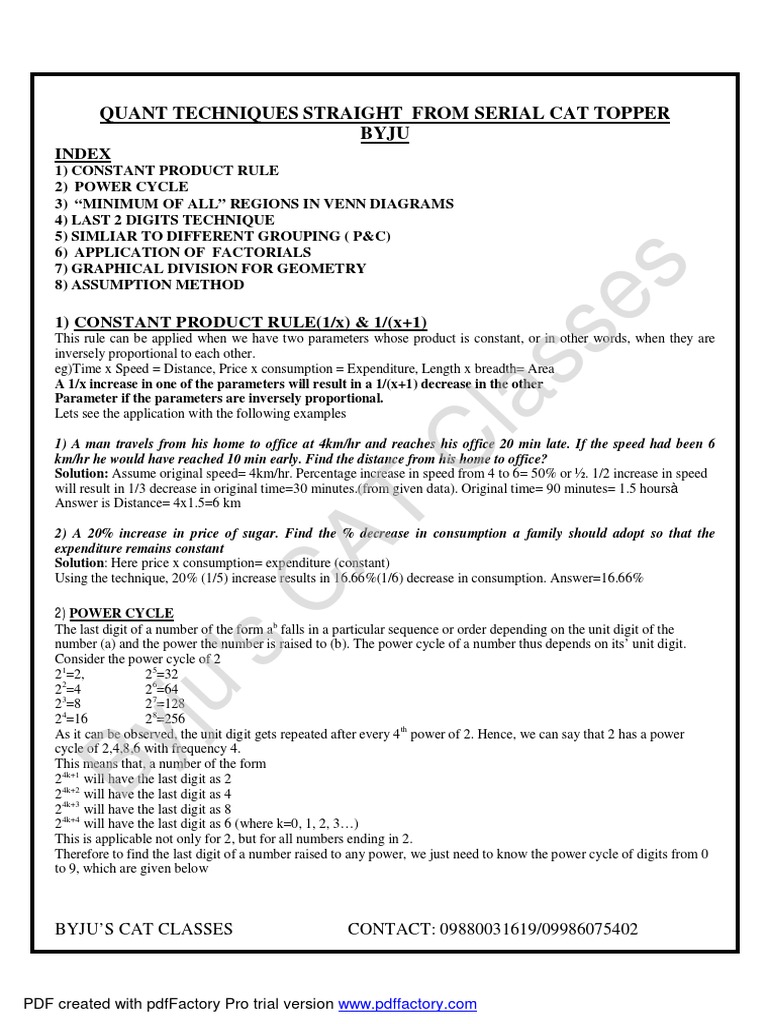Byju Maths Tips | PDF | Prime Number | Mean