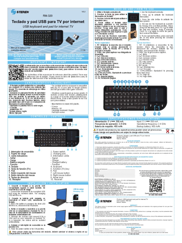 RM 320 Instr | PDF | De entrada y salida | Informática y tecnología de la información