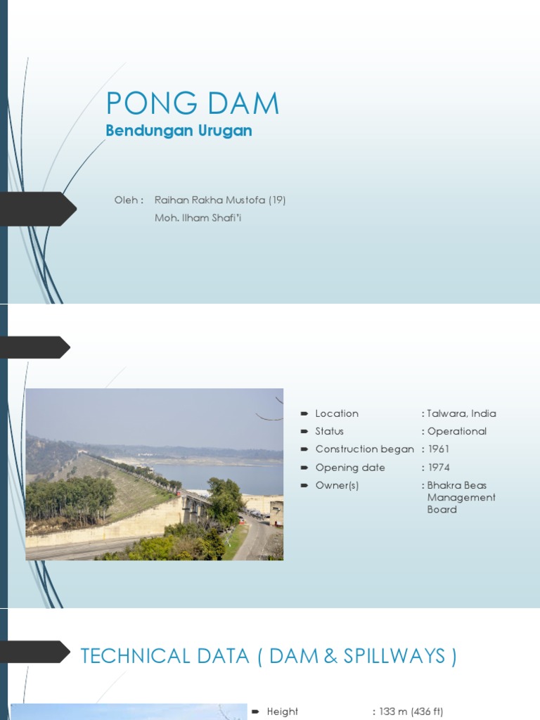 Pong Dam Overview and Specifications | PDF