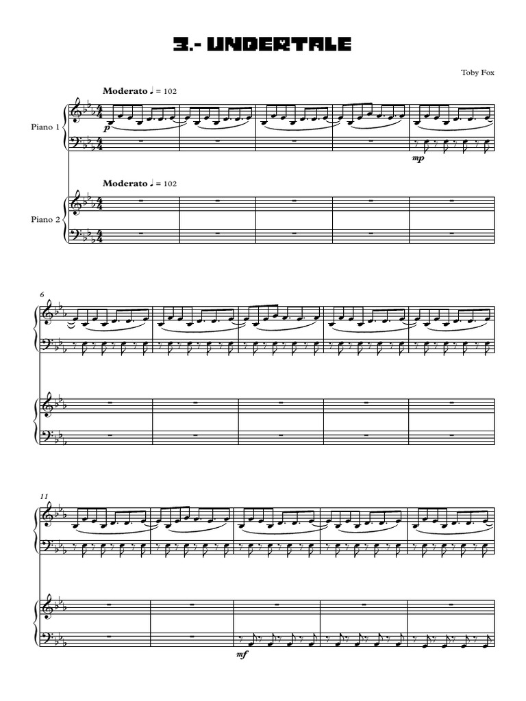 Undertale - Partitura Completa | PDF | Calligraphie latin | Graphèmes