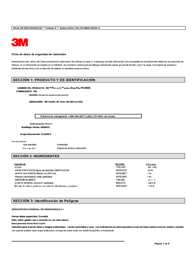 3M™ Finesse-It™ Polish 06002.en - Es | PDF | Aluminio | Agua