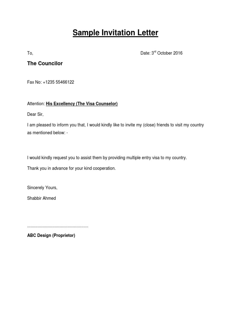 Sample Invitation Letter | PDF