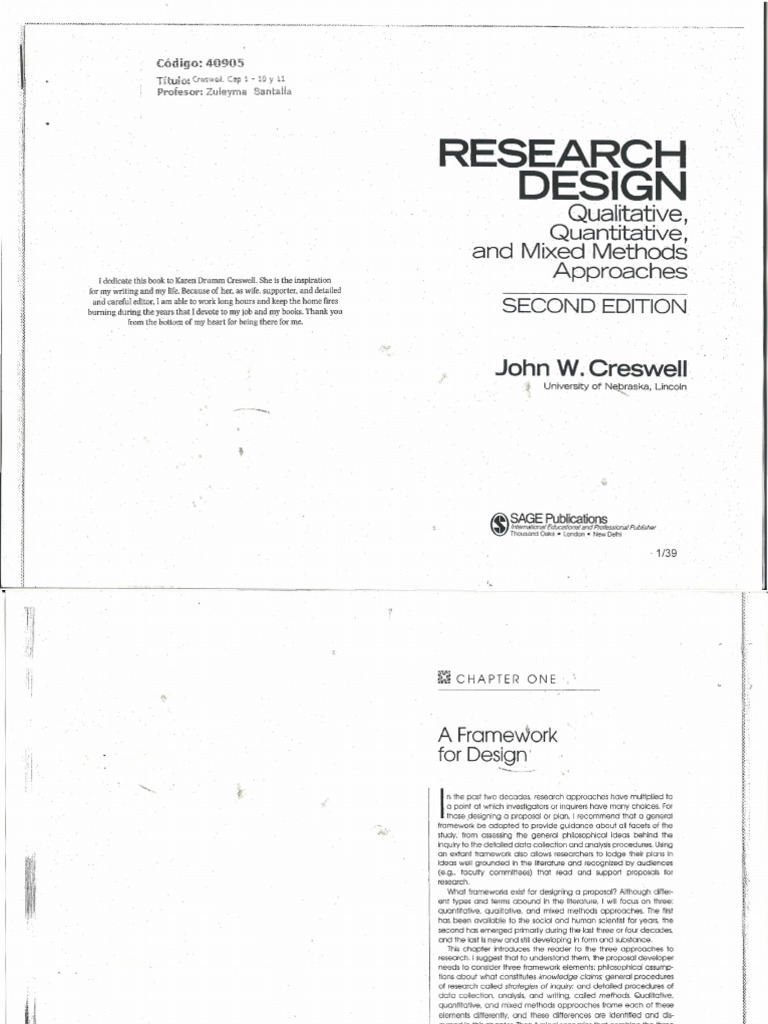 Creswell Capitulo 1 | PDF | Quantitative Research | Qualitative Research