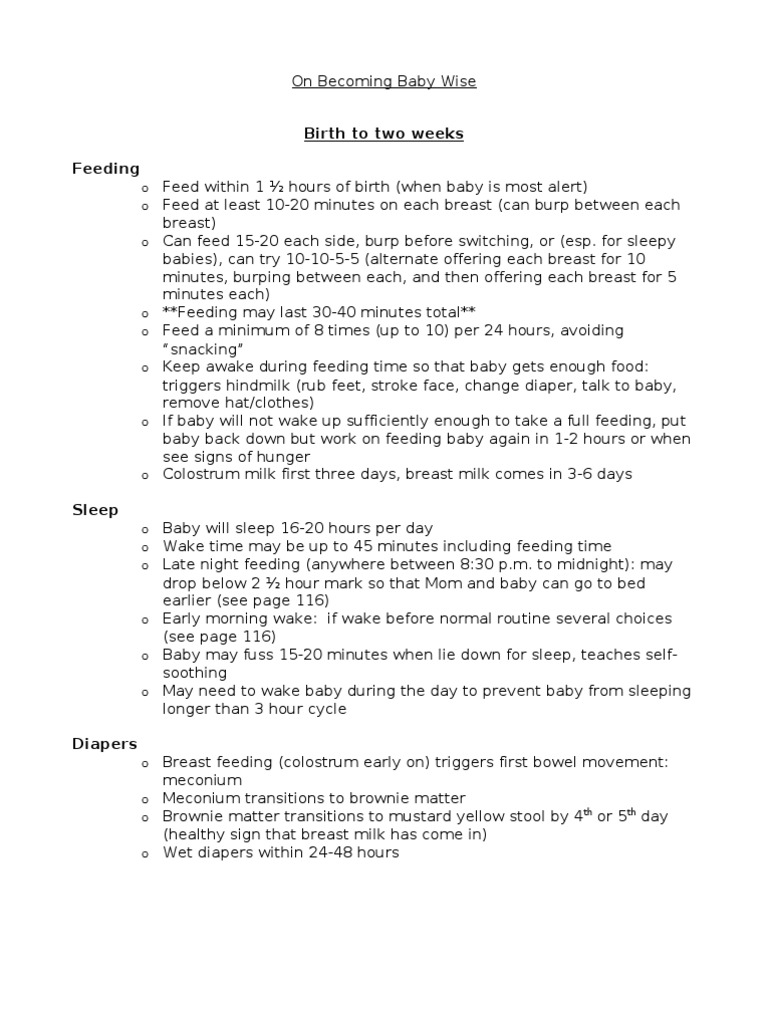Baby Wise Notes | PDF | Sleep | Breastfeeding