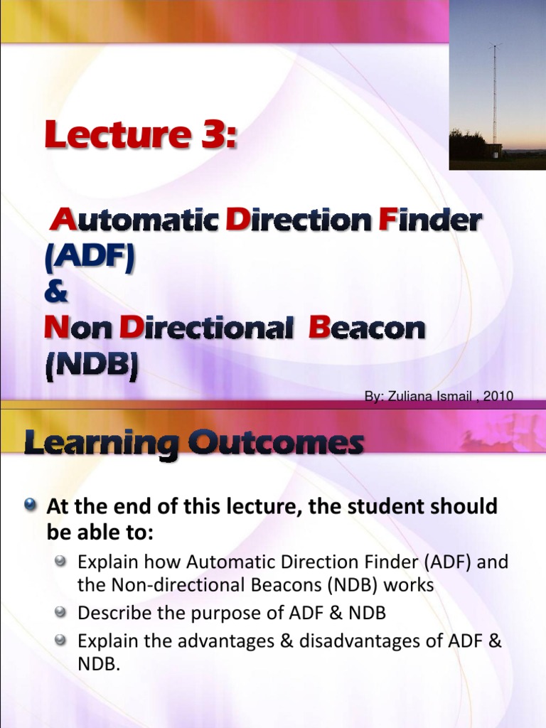 Lecture 3 ADF NDB 1 | PDF | Avionics | Radio