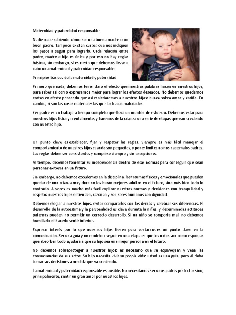 Maternidad y Paternidad Responsable | PDF | Toma de decisiones | Amor