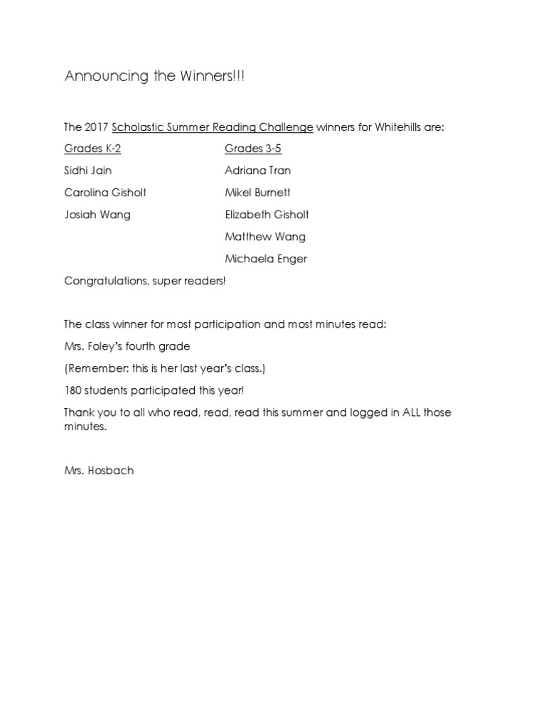 Announcing The Winners17 | PDF