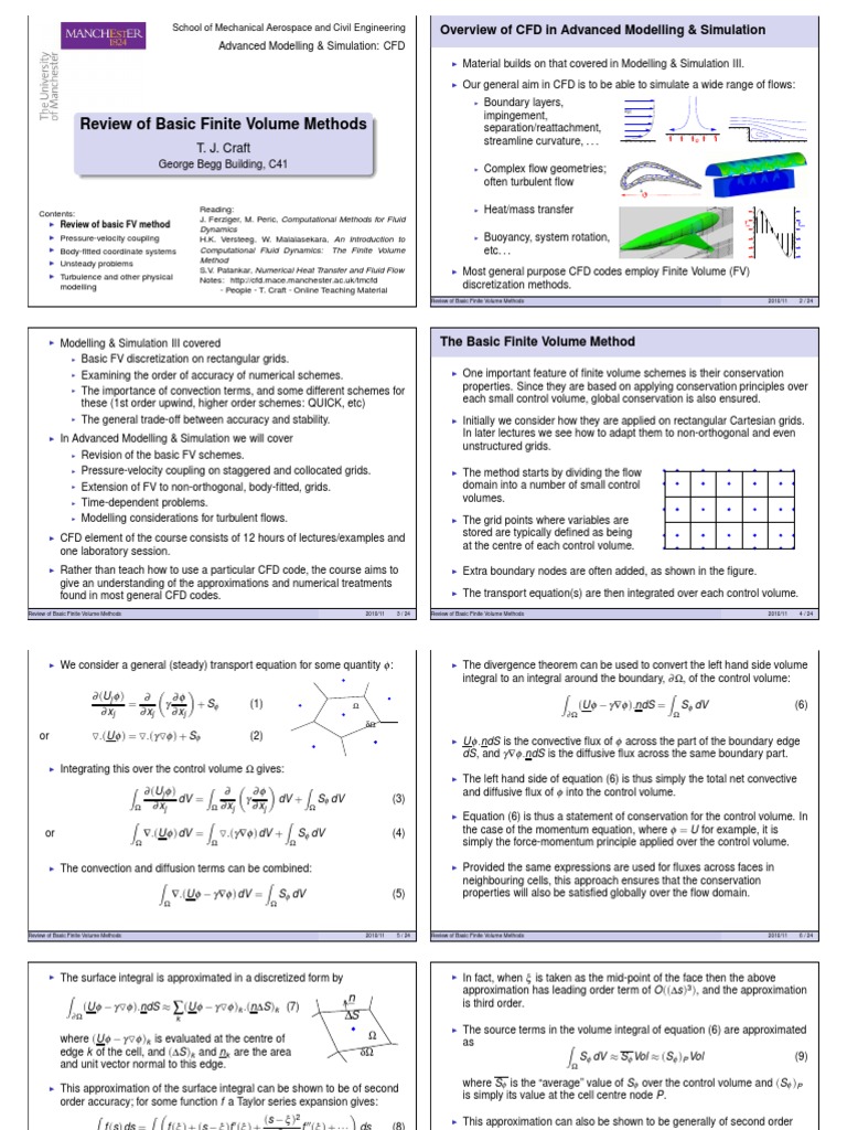 Overview of Computational Fluid Dynamics (CFD) Using Finite Volume Methods | PDF | Computational ...