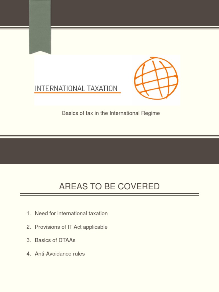 Lecture (VI) - International Taxation and DTAA | PDF | Double Taxation ...
