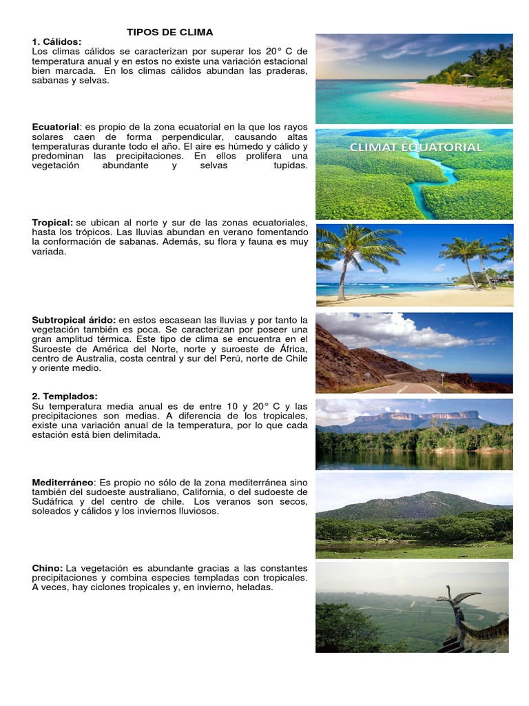 Tipos de Clima | Zona tropical | Clima