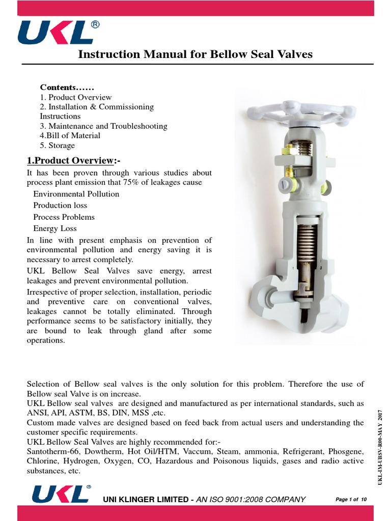 Iom BSV | PDF | Valve | Screw