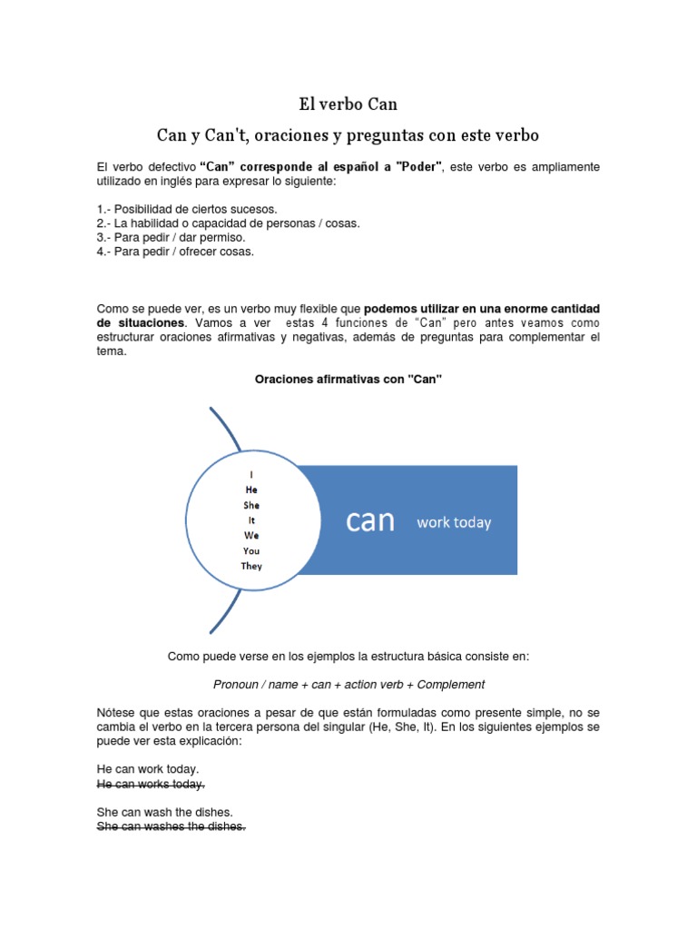 El Verbo Can | PDF | Verbo | Ocio