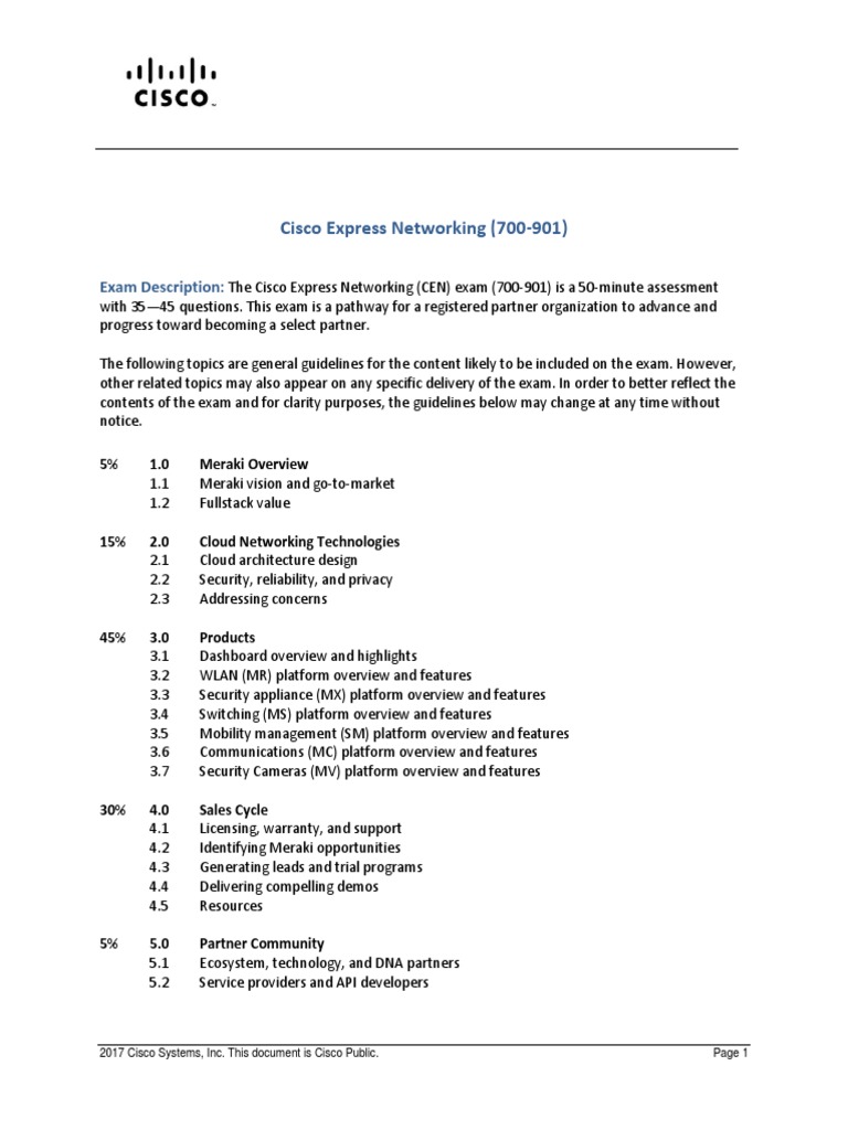 Cisco Meraki Certification Exam Guide | PDF